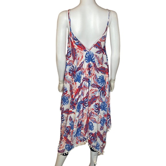 Japna | Dresses | Goa Beachwear By Japna Bluered Floral Print Beach ...